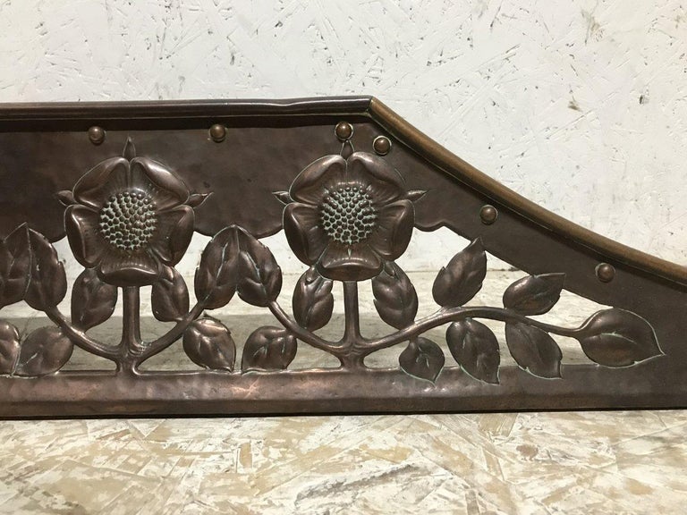 C R Ashbee, an Arts and Crafts Copper Fireplace Fender with Stylised ...