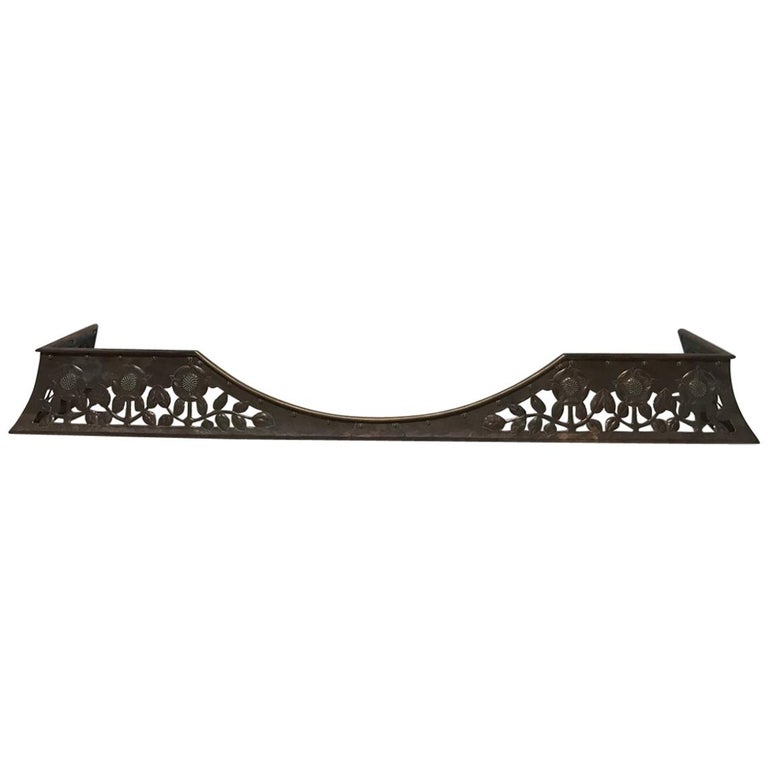 C R Ashbee, an Arts and Crafts Copper Fireplace Fender with Stylised ...