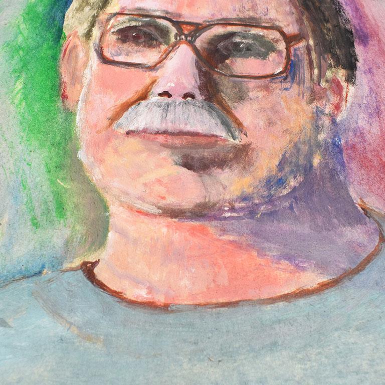 C. Seglem Portrait Painting of a Man with Mustache, 1980s Signed For ...