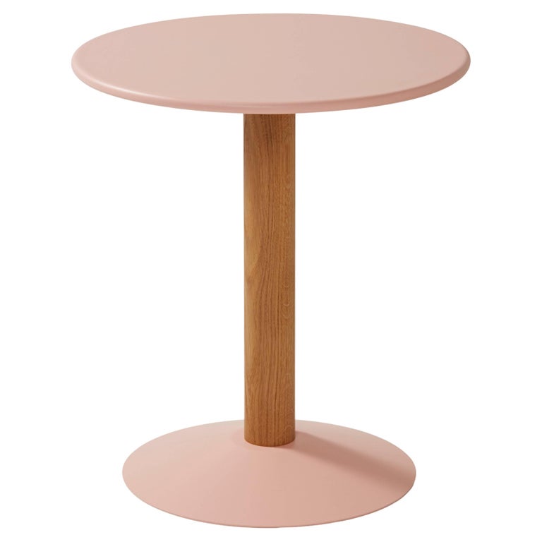 C16 Round Pedestal Table in Powder Pink w Wood Column by Chantal ...