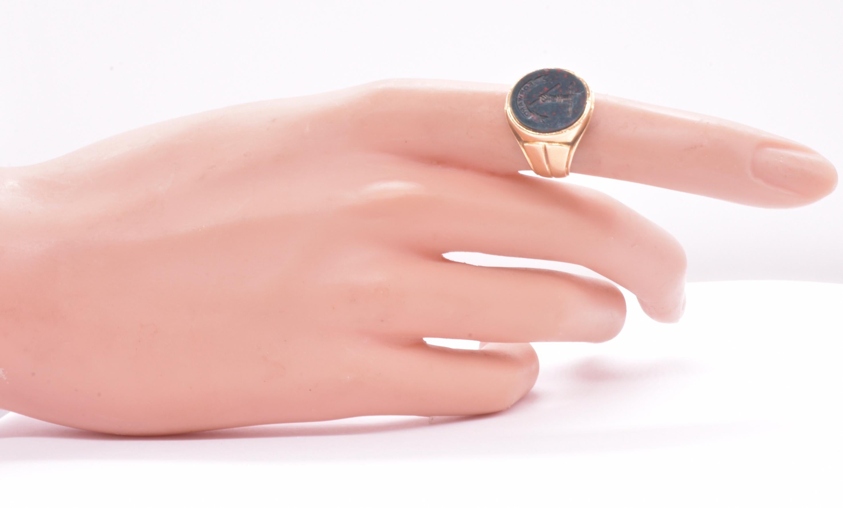 18k Bloodstone Signet Ring with Motto "Forward", circa 1880 at 1stDibs ...