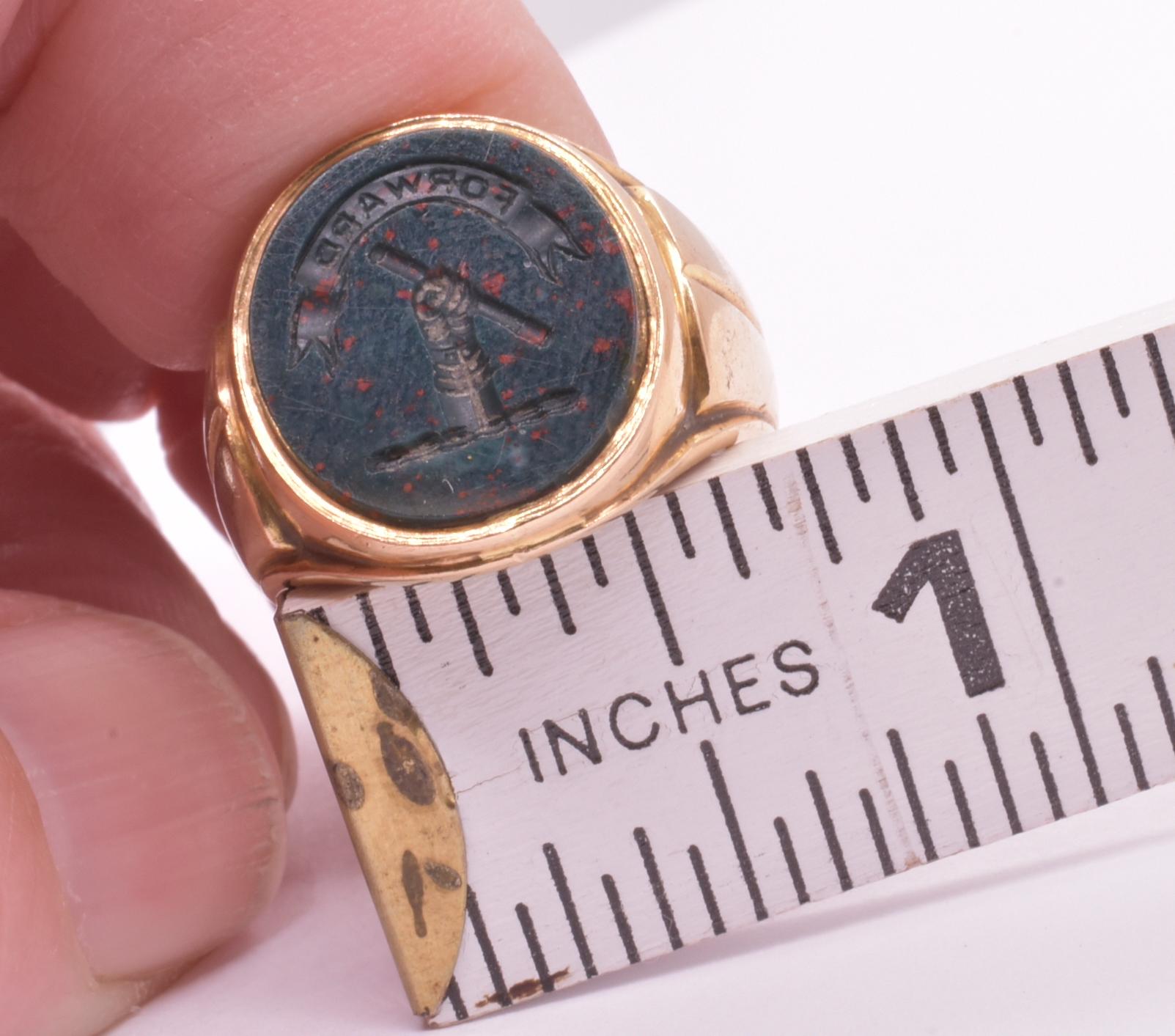 18k Bloodstone Signet Ring with Motto "Forward", circa 1880 at 1stDibs ...