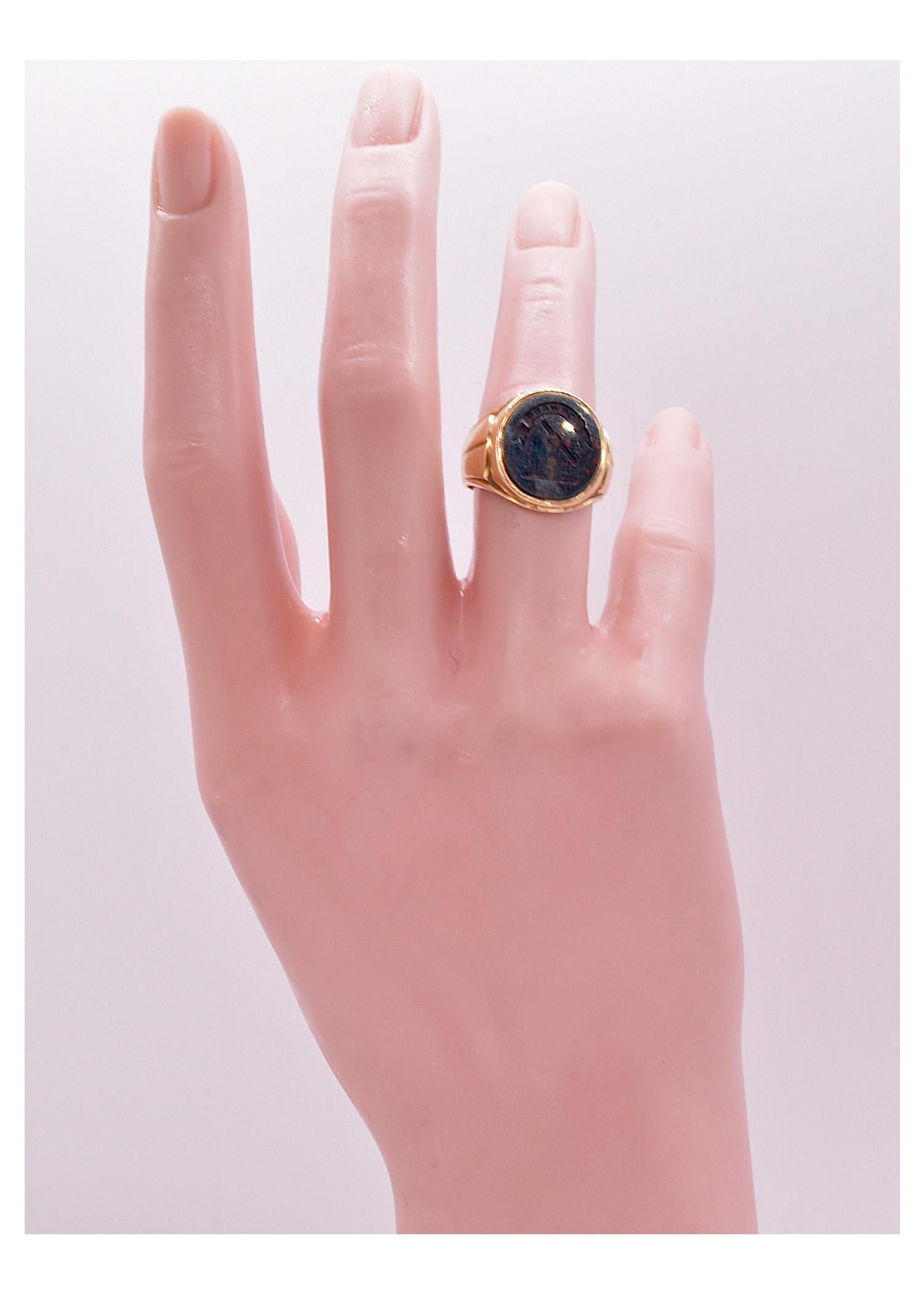 18k Bloodstone Signet Ring with Motto "Forward", circa 1880 at 1stDibs ...
