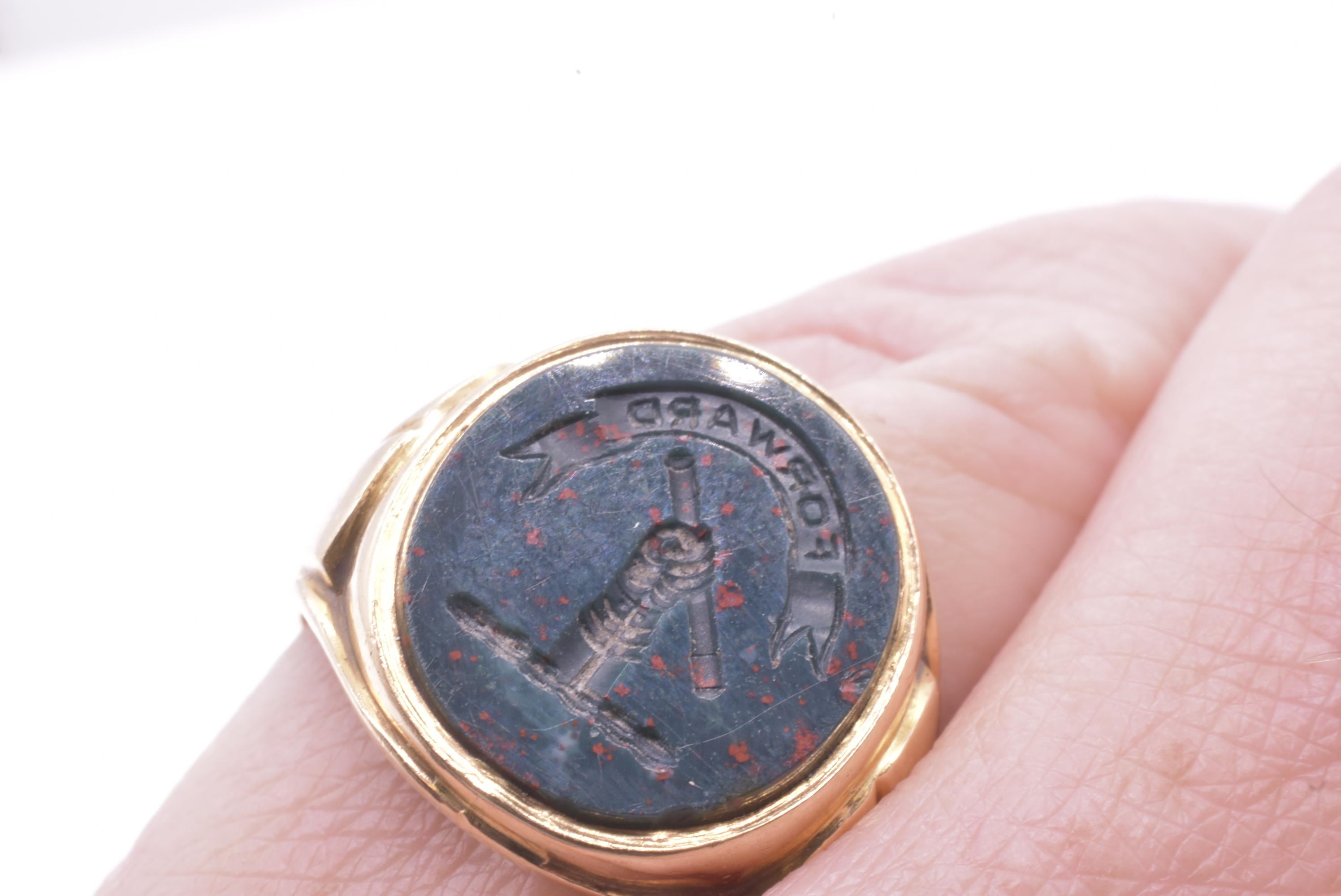 18k Bloodstone Signet Ring with Motto "Forward", circa 1880 at 1stDibs ...
