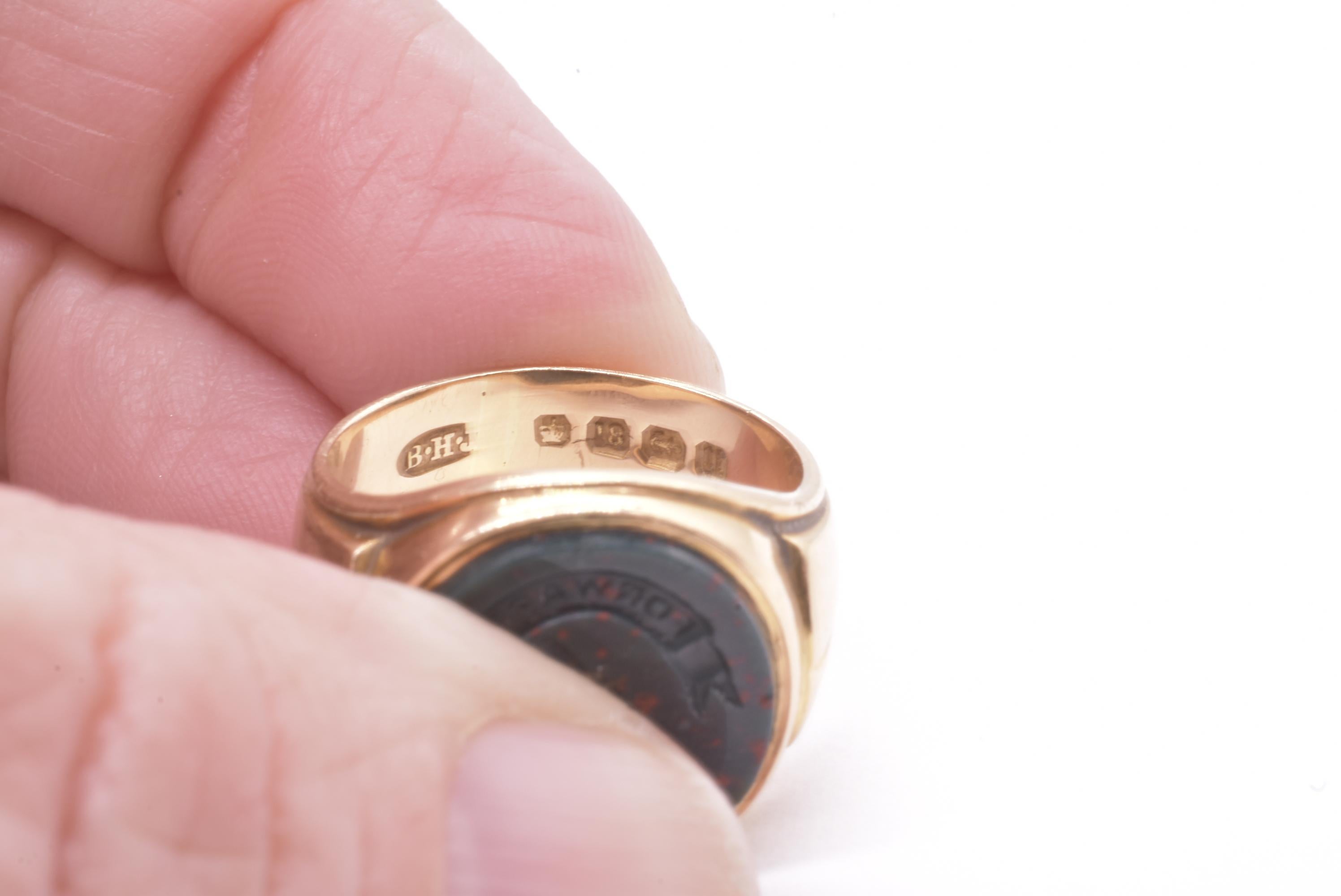 18k Bloodstone Signet Ring with Motto "Forward", circa 1880 at 1stDibs ...