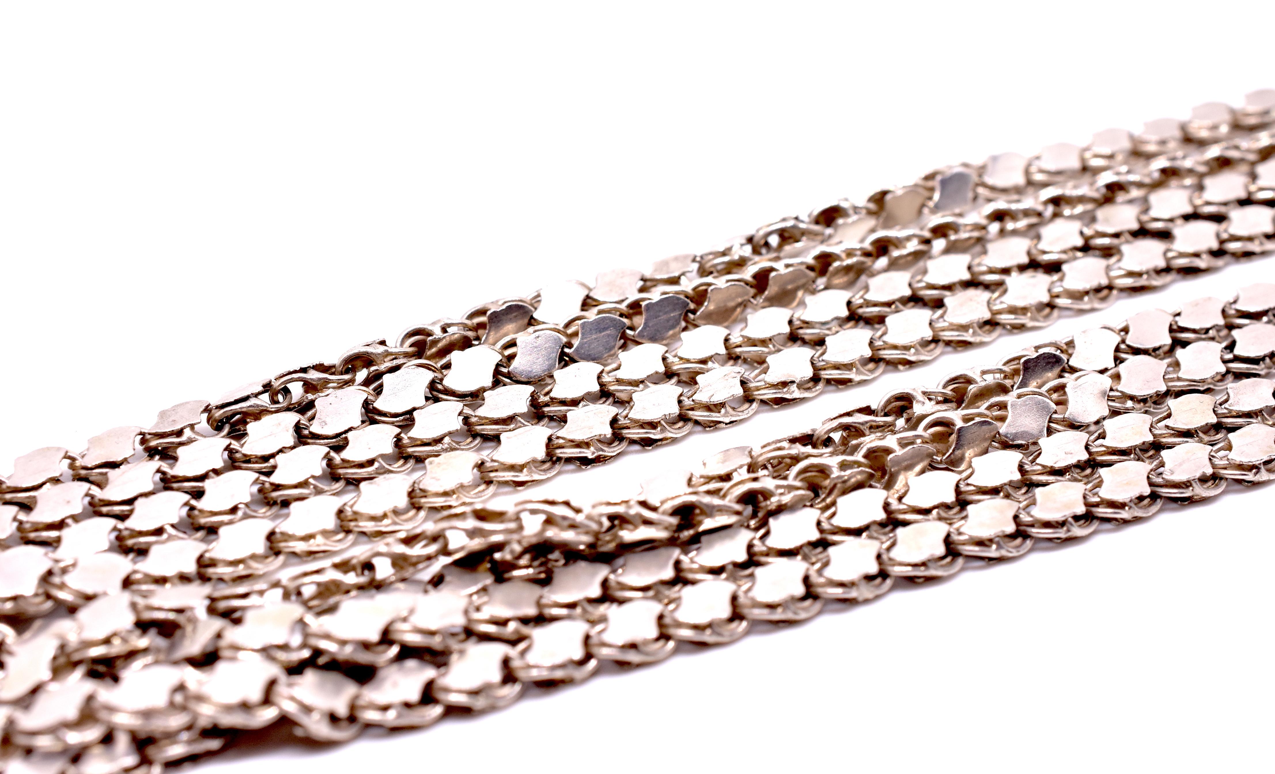 Sterling Silver Watch Chain, circa 1880 For Sale at 1stDibs | cadena ...
