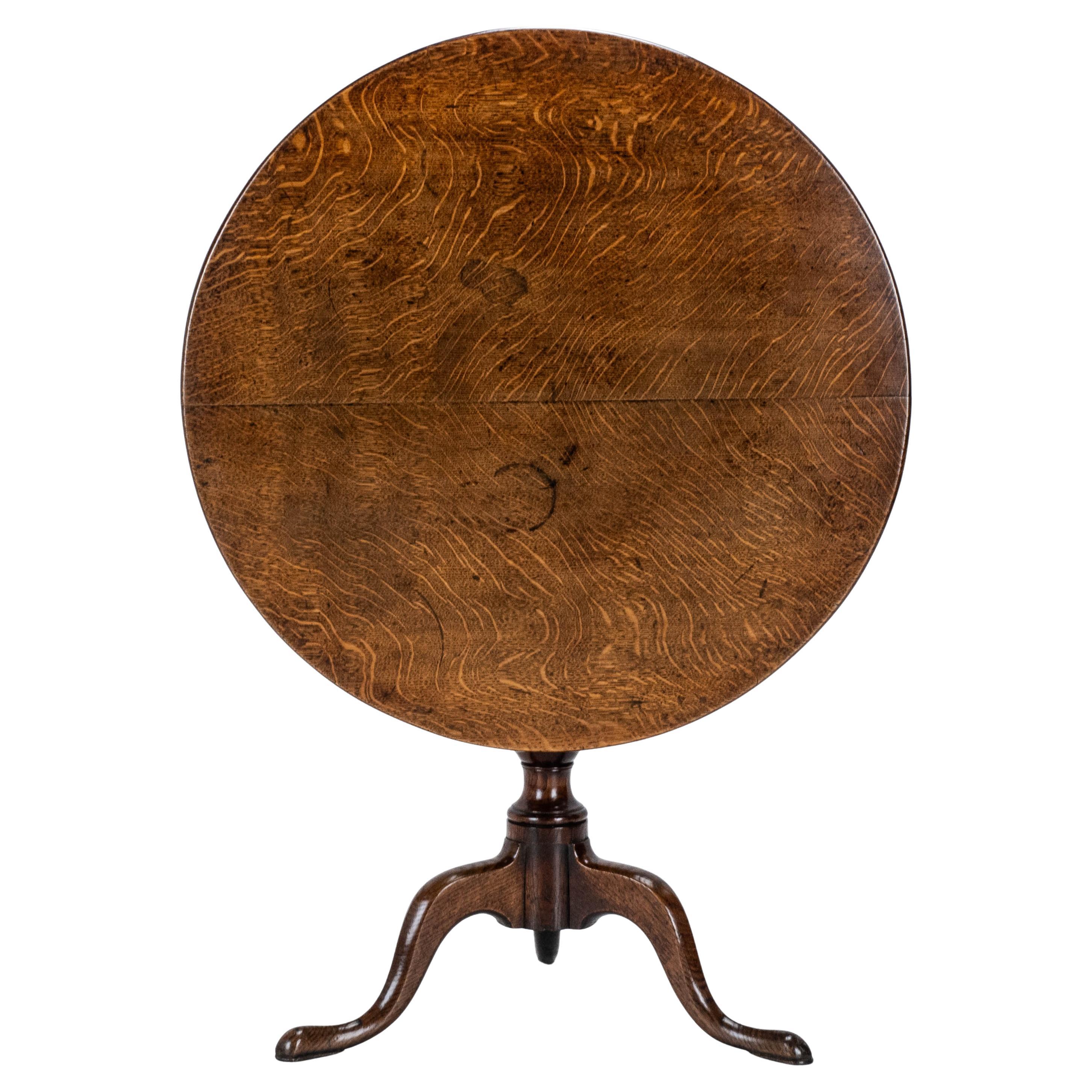 C18th Georgian Oak Country Wine Tilt Top Tripod Table (George III Side ...