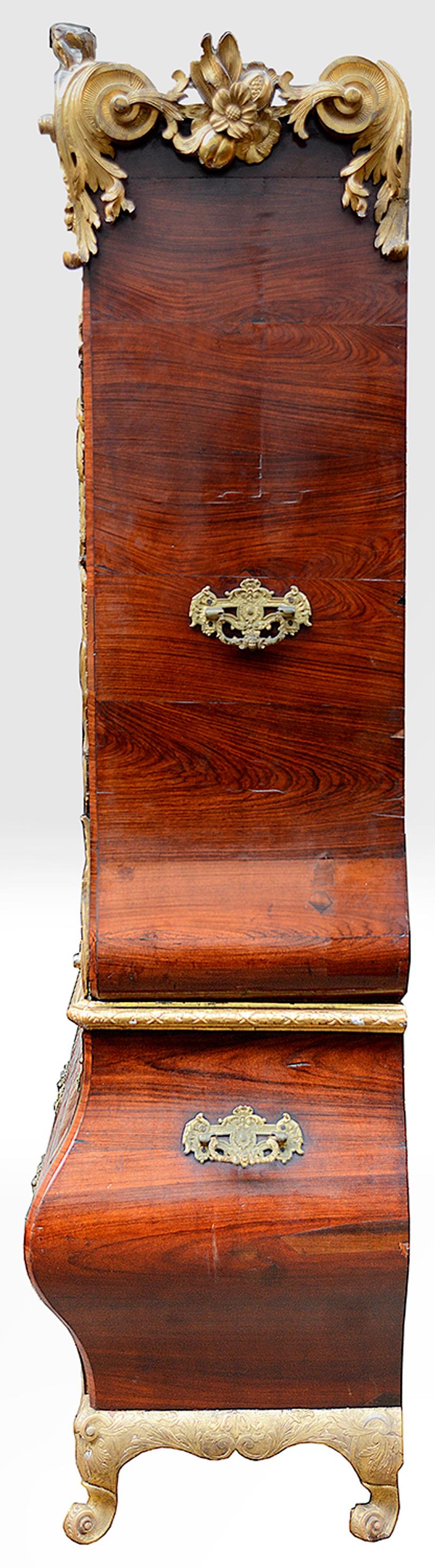 18th Century Scandanvian Rococo Giltwood and Walnut Bureau Bookcase For ...