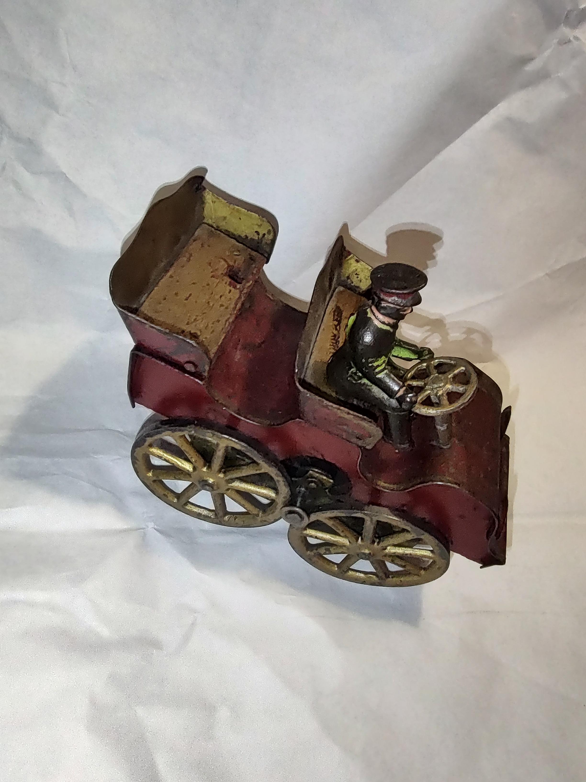 Tin and Wood Open Touring Hill Climber Toy Car by Clark, circa 1903 For ...