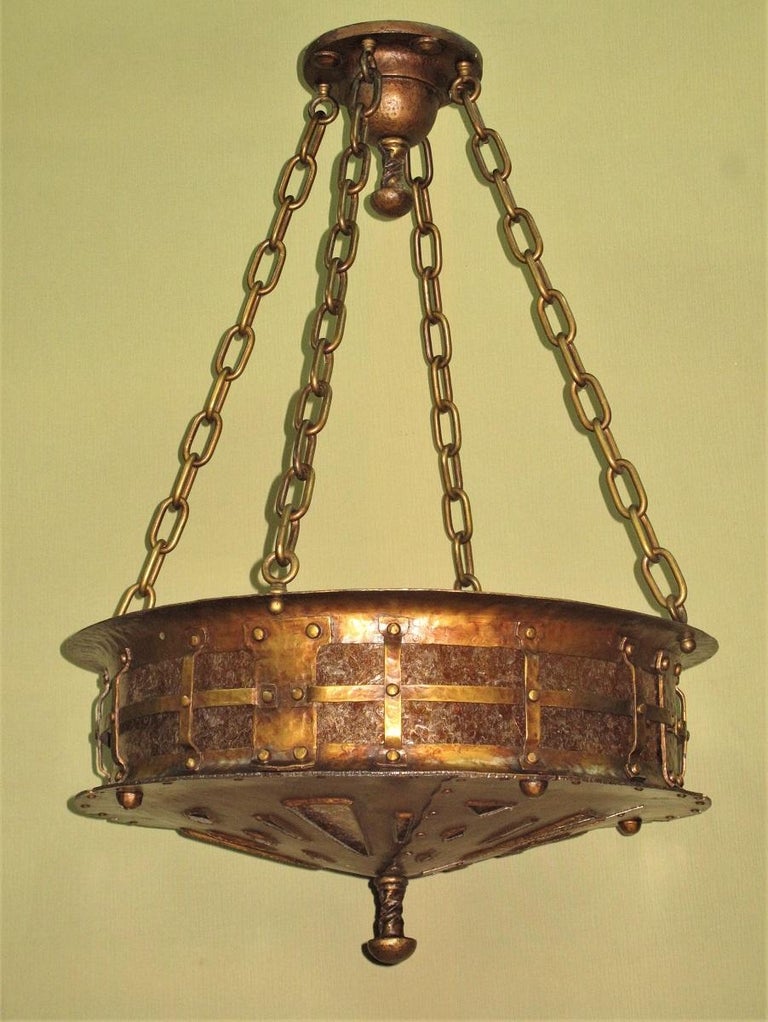 c.1916 Massive Craftsman Fixture all Hand Wrought Original Finish Two ...