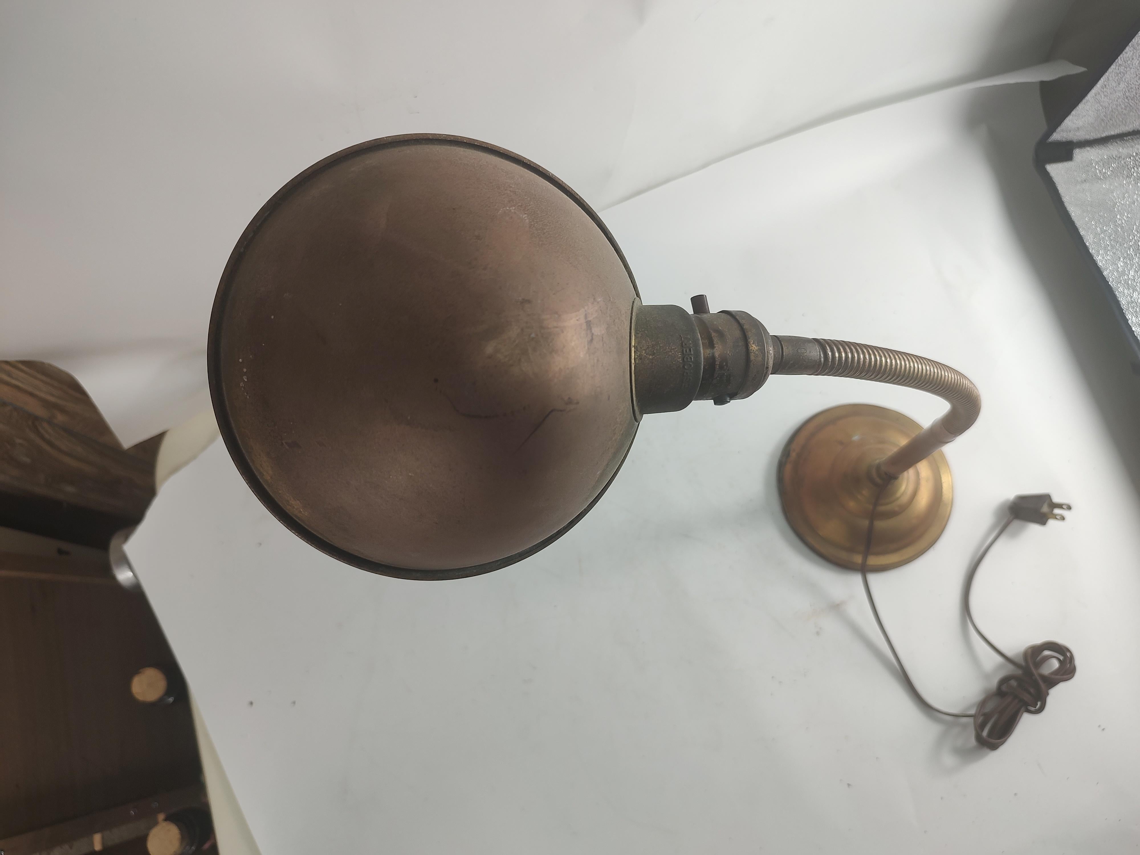 C1930 Brass Gooseneck Desk Task Lamp For Sale at 1stDibs