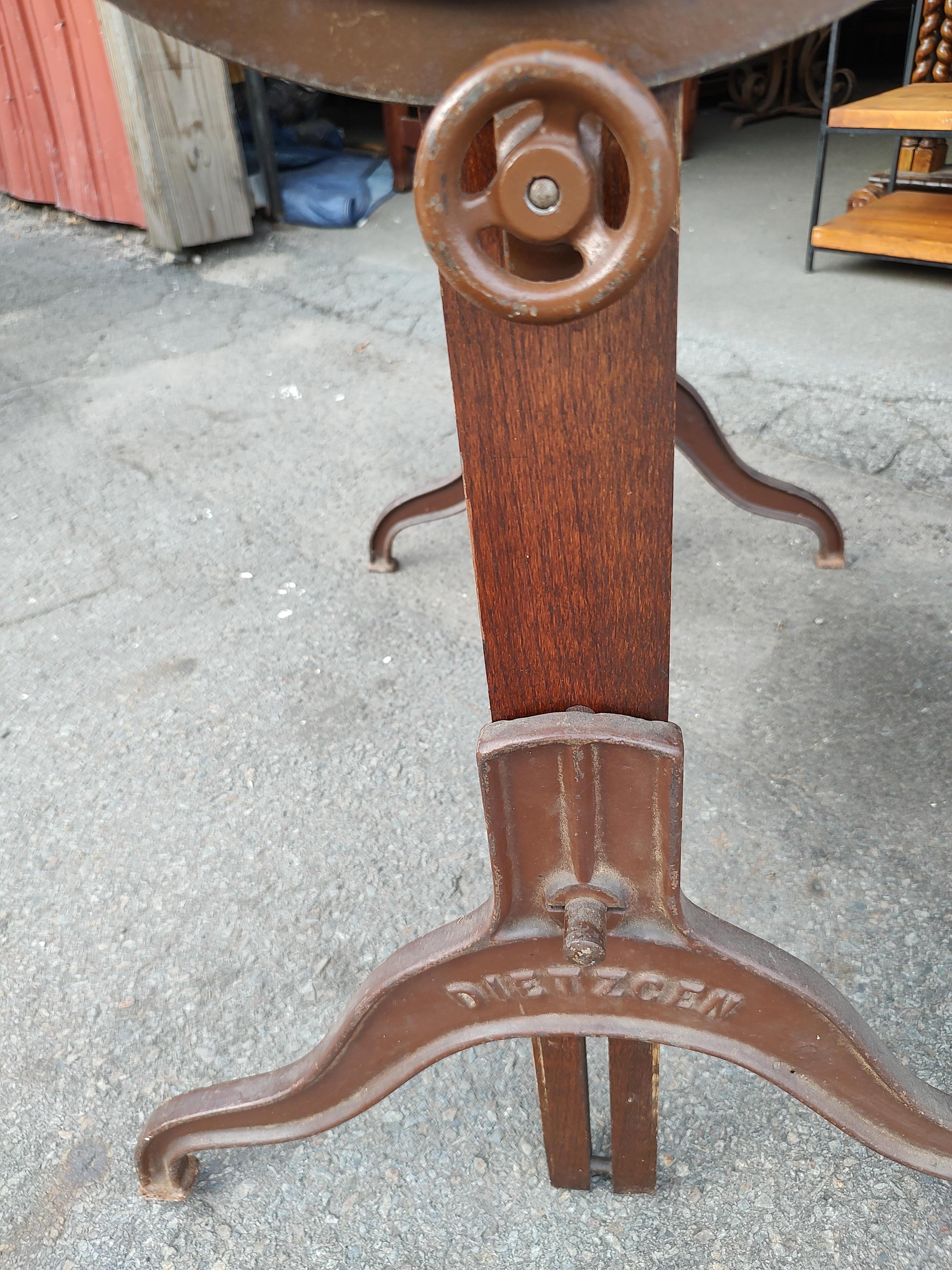 Antique Oak and Cast Iron Drafting Table by Dietzgen, circa 1935 For ...