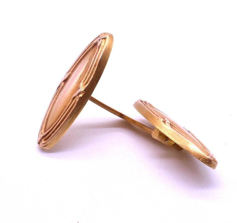 18 Karat French Embossed Cufflinks with "X" Design, circa 1940 For Sale ...