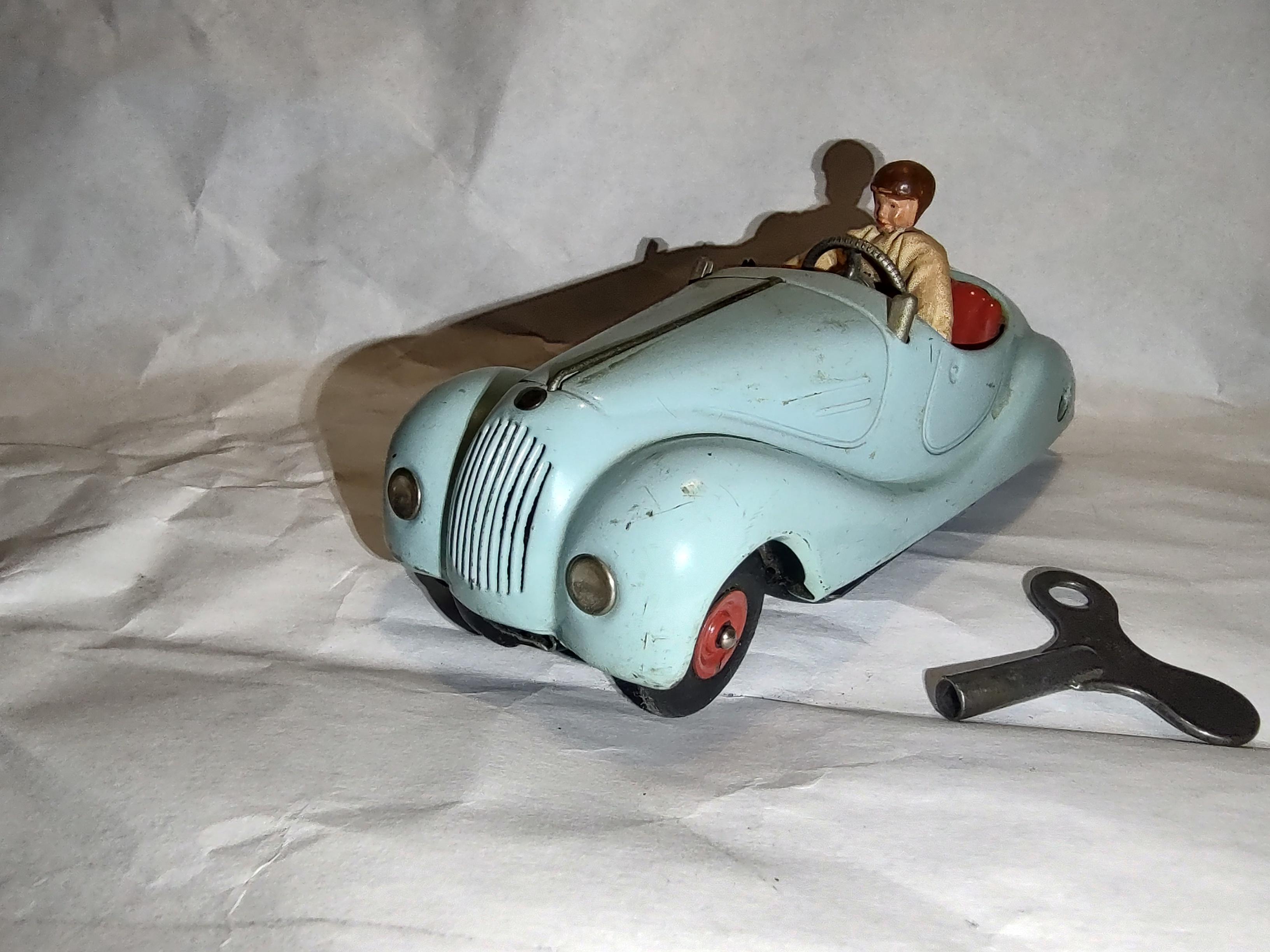 C1950 Schuco Model # 2002 Jaguar Type Sports Car with Horn That Works ...