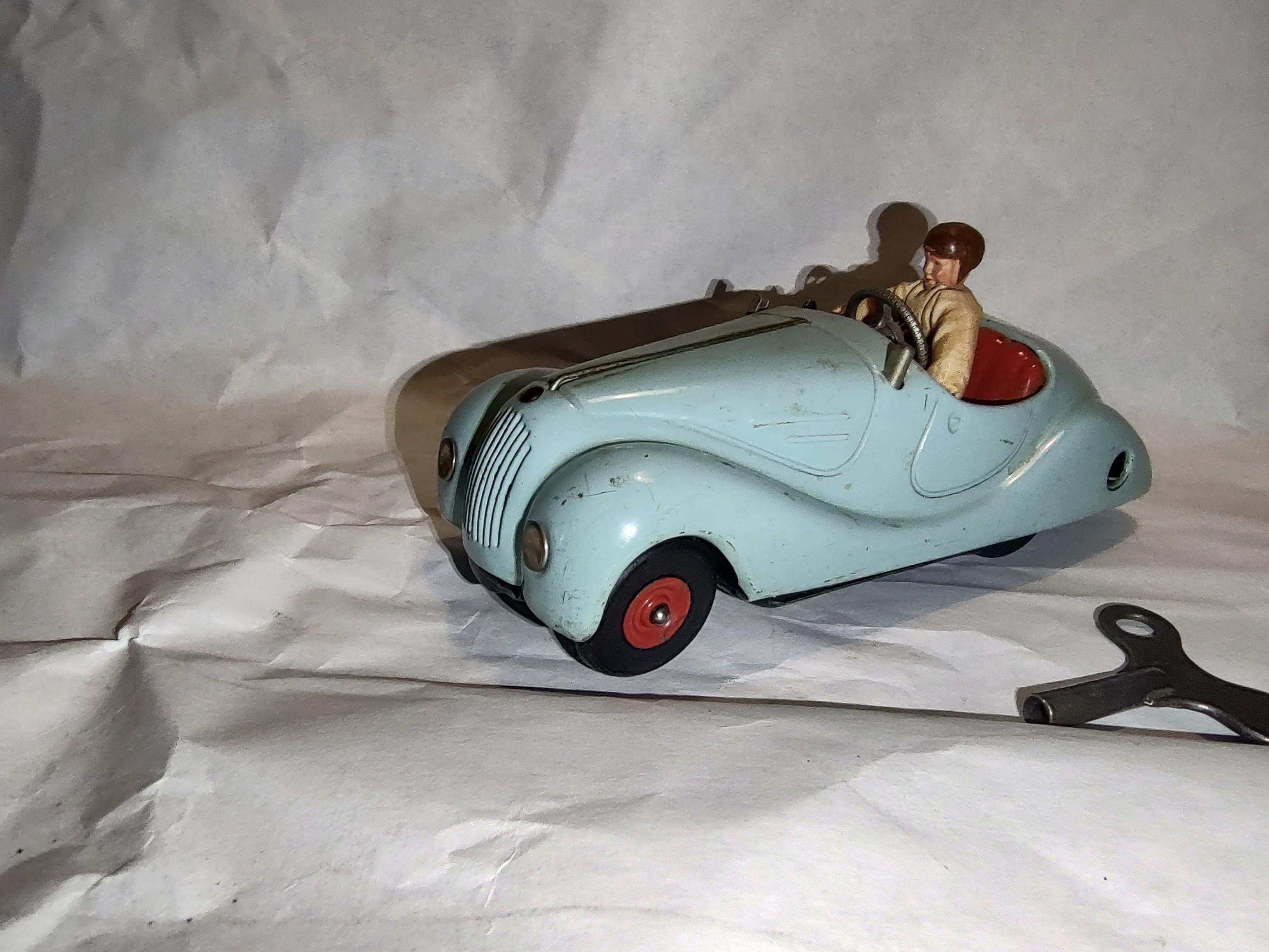 C1950 Schuco Model # 2002 Jaguar Type Sports Car with Horn That Works ...