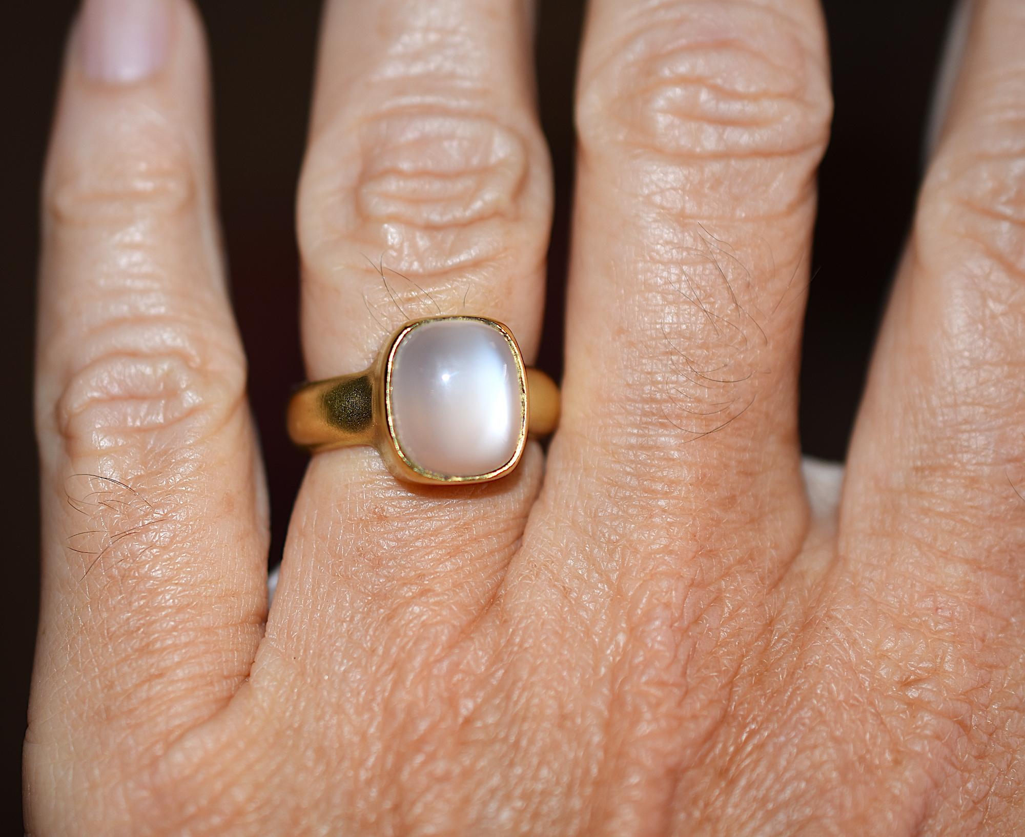 14 Karat Gold Moonstone Ring, circa 1960 at 1stDibs