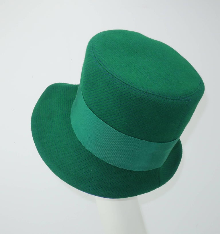 C.1960 Amy of New York Blue and Green Hat at 1stDibs