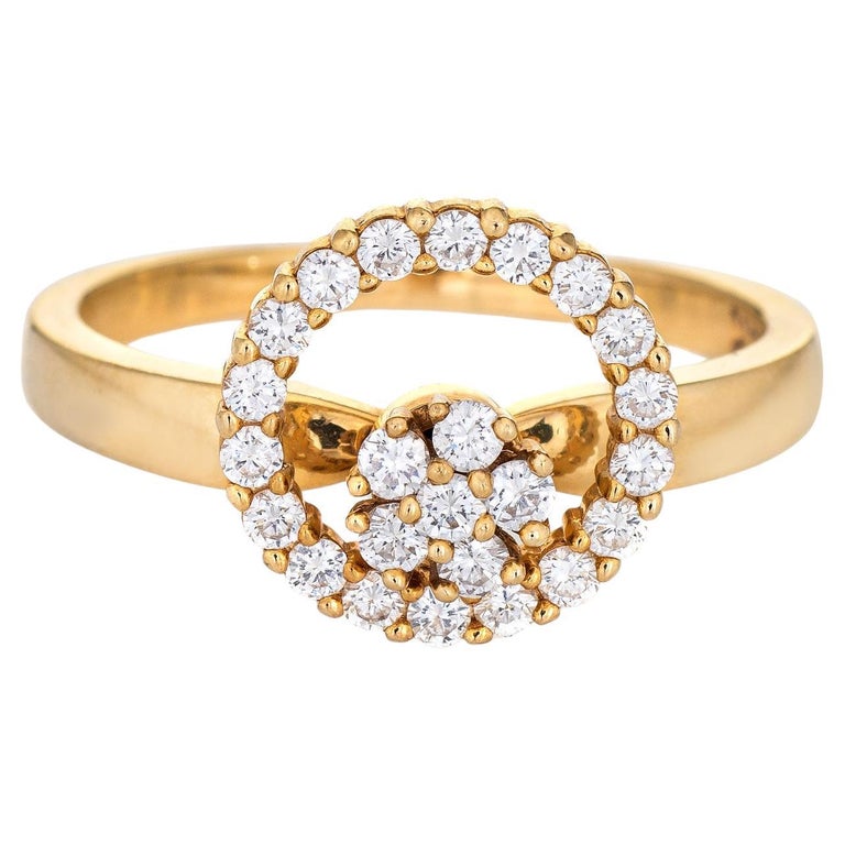 c1980 Vintage N Teufel Diamond Spinning Ring 14k Gold Motion Kinetic Jewellery at 1stDibs