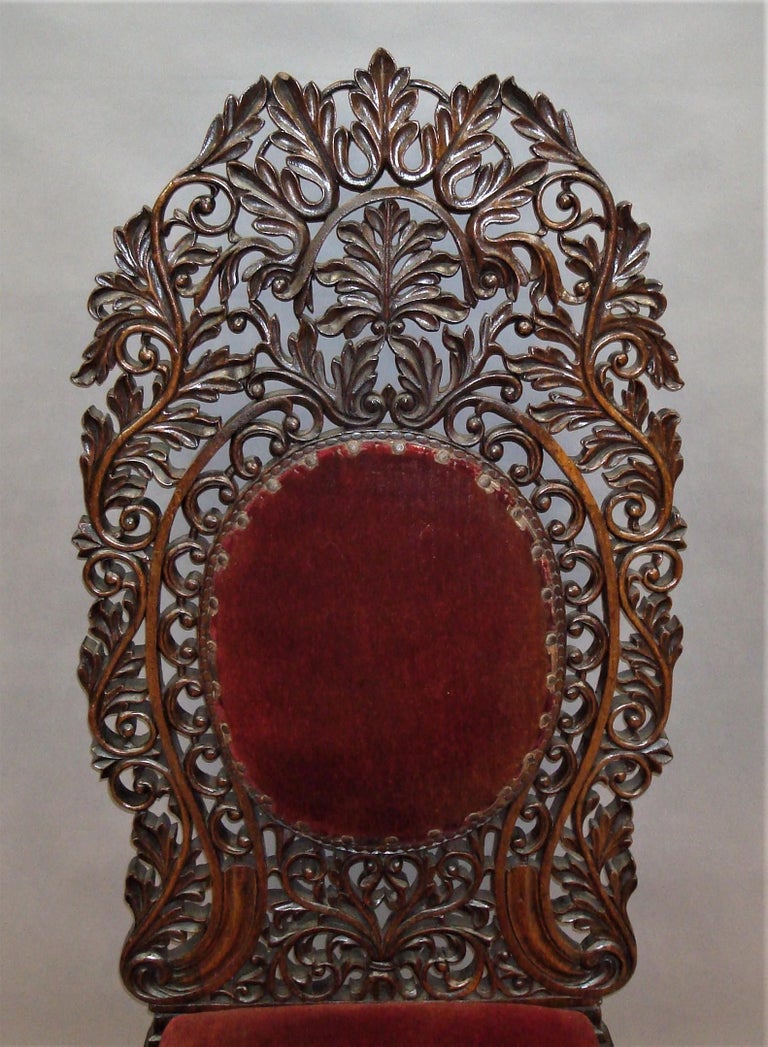 19th Century Anglo Indian Carved Padouk Side Chair at 1stDibs