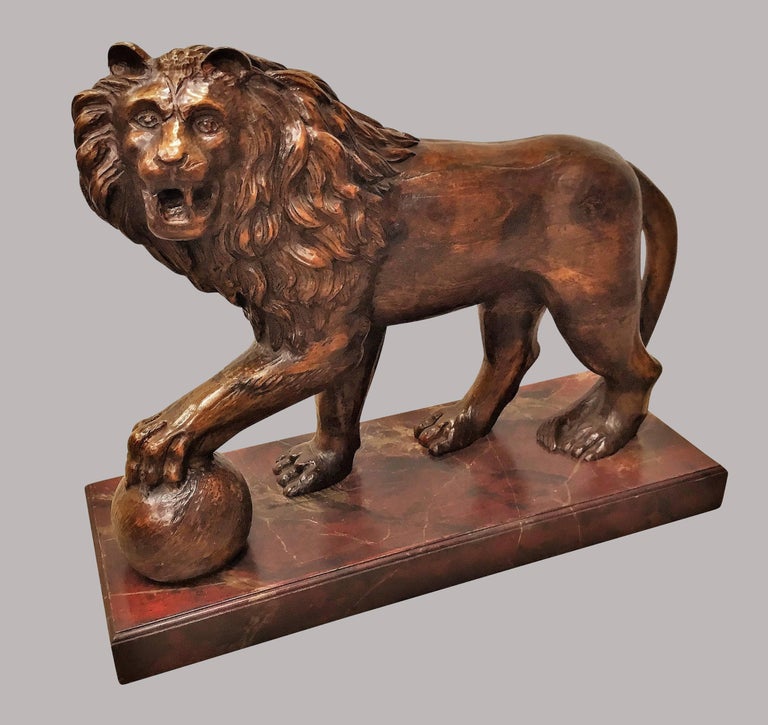 Pair of Carved Medici Lions, of Monumental Proportions, 19th Century ...