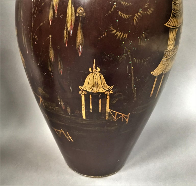 19th Century Pair of Lacquered Papier Mâché Vases by Jennens and ...