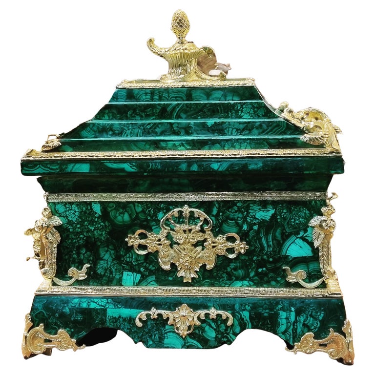 C20th Empire Style Malachite Box For Sale at 1stDibs