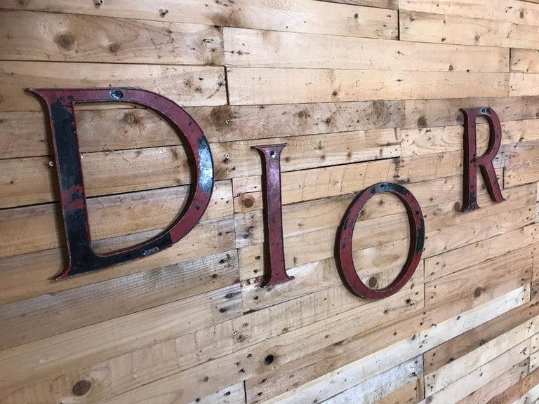 Cast Iron Vintage Industrial DIOR Signage, circa 1920 at 1stDibs