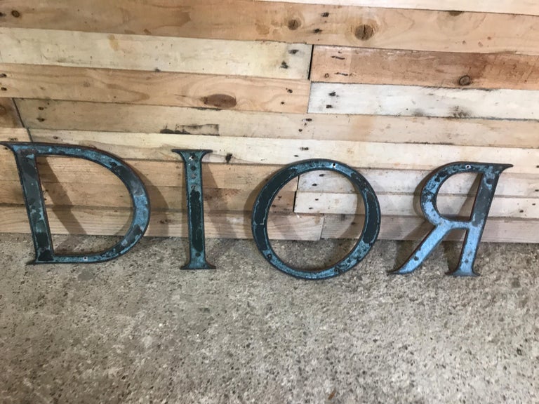 Cast Iron Vintage Industrial DIOR Signage, circa 1920 at 1stDibs