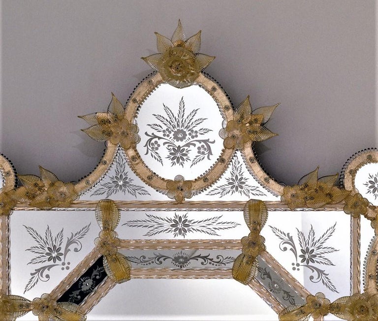 Tintoretto, Murano Glass Mirror in Venetian Style by Fratelli Tosi Made ...