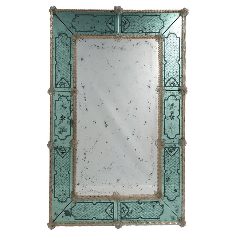 Ca' Dei Fuseri Murano Glass Mirror For Sale at 1stDibs