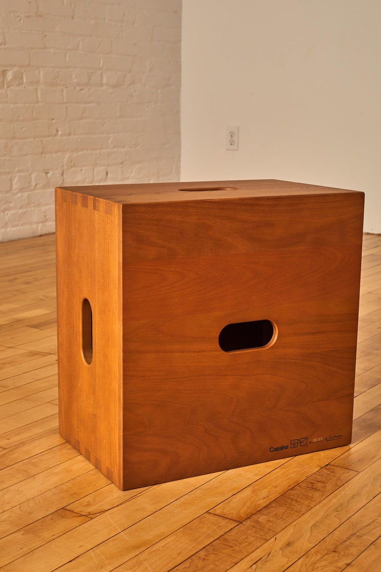 Cabanon Wood LC14 Stool by Le Corbusier for Cassina at 1stDibs