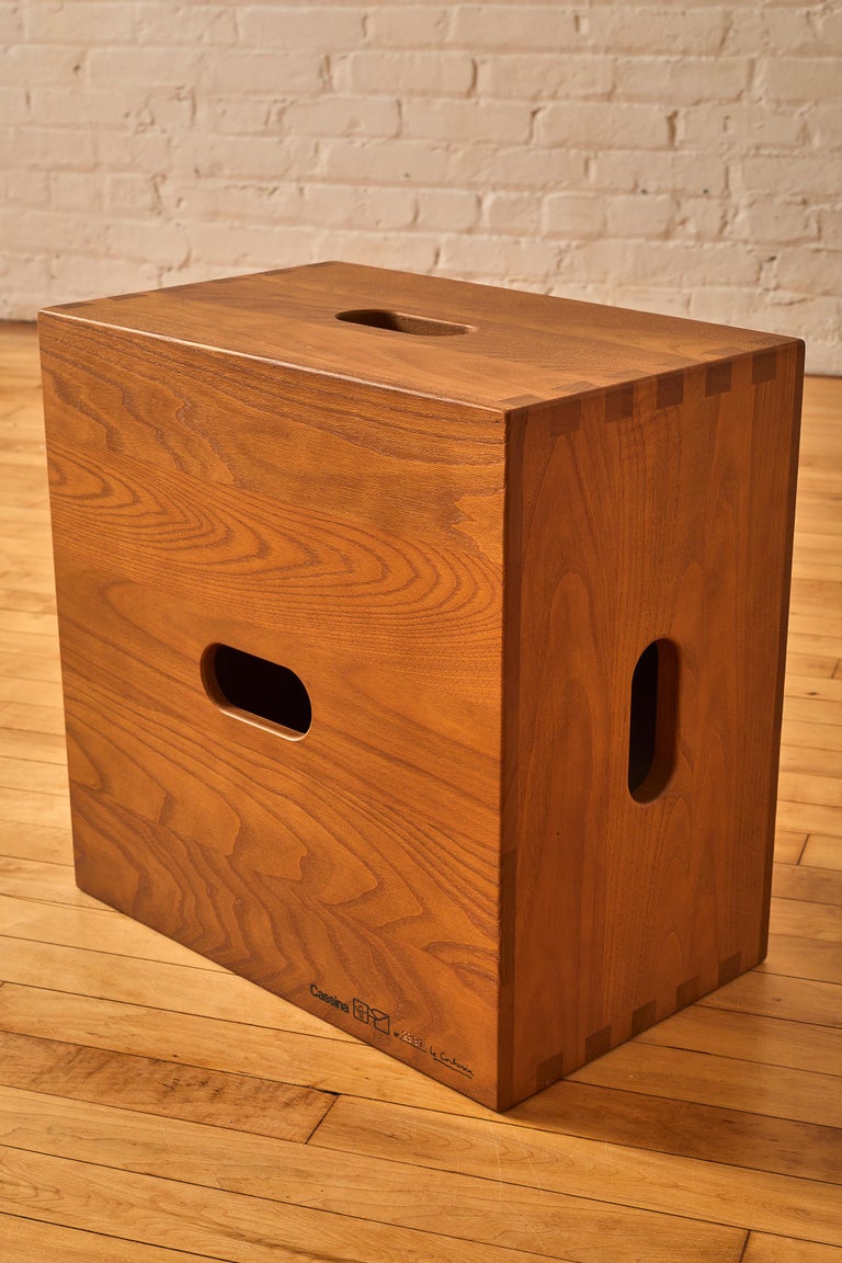 Cabanon Wood LC14 Stool by Le Corbusier for Cassina at 1stDibs