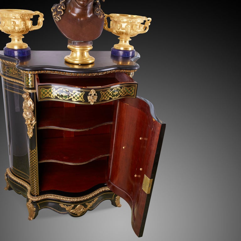 Cabinet 19th Century Styl Boulle Blue Turtle Shell For Sale at 1stDibs