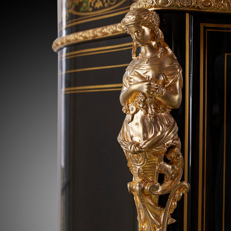 Cabinet 19th Century Styl Boulle Blue Turtle Shell For Sale at 1stDibs