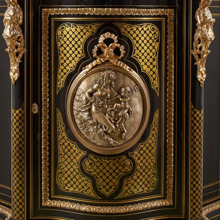 Cabinet 19th Century Styl Boulle Blue Turtle Shell For Sale at 1stDibs