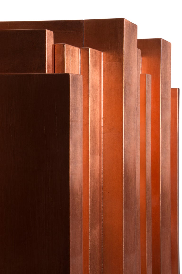 Cabinet, Bar, Solid Mahogany, Copper Leaf Veneer, Lacquer For Sale at ...