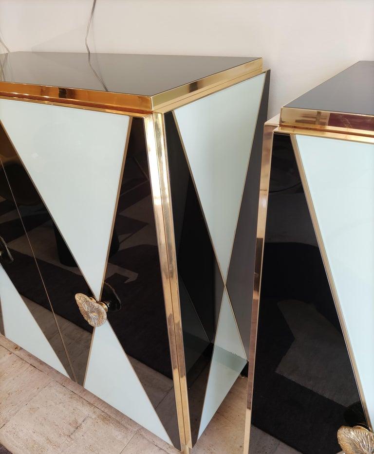 Cabinet in Mirror and Brass For Sale at 1stDibs