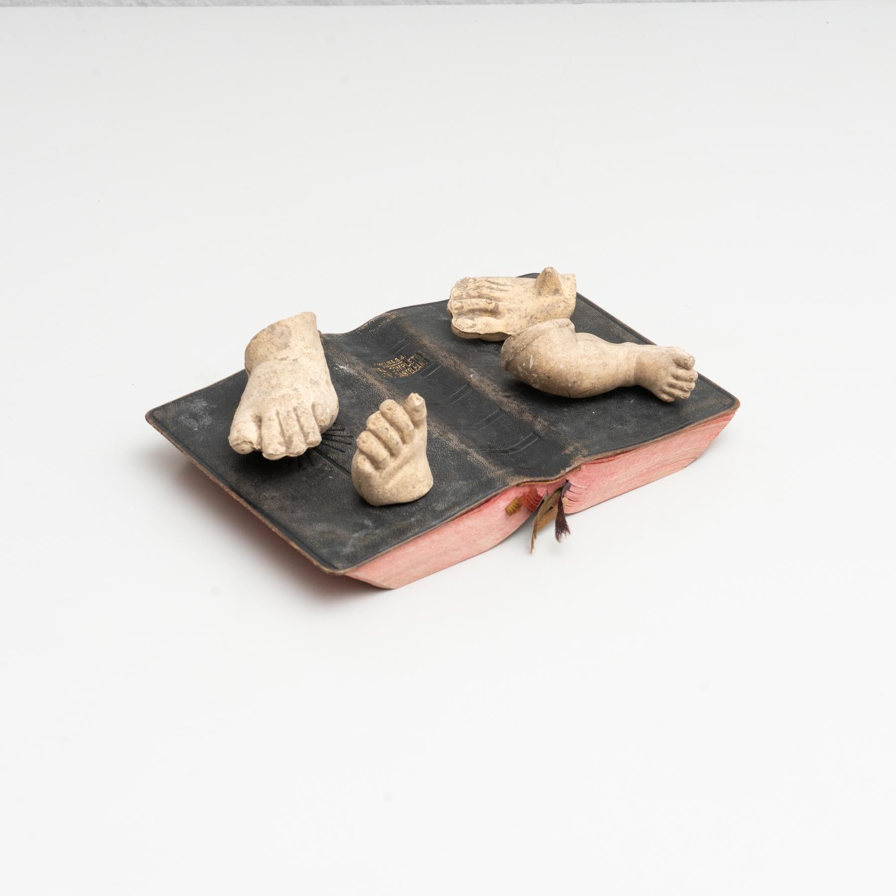 Cabinet of Curiosities Antique Book Sculptural Artwork, circa 1950 For ...
