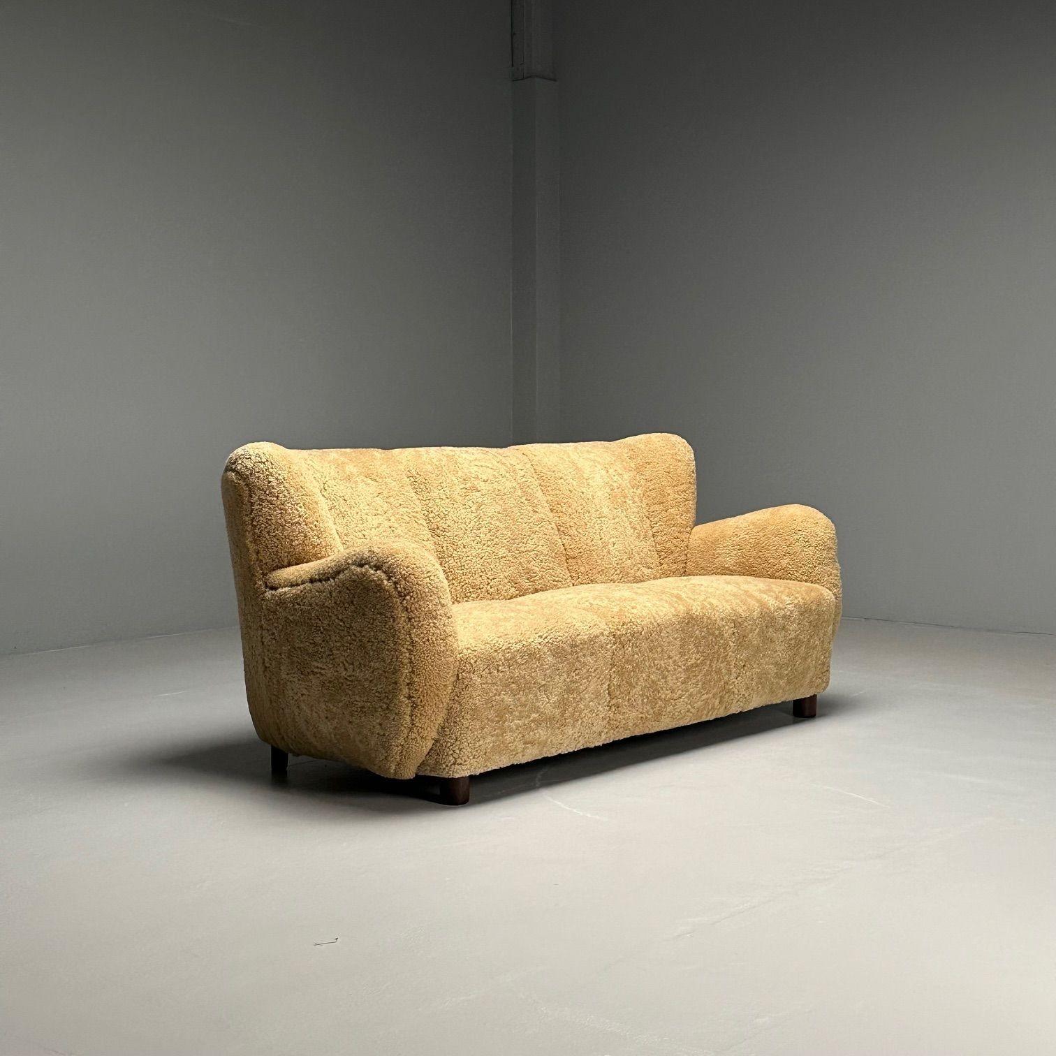 Danish Cabinetmaker, Mid-Century Modern, Shearling Sofa, Sheepskin, Oak ...