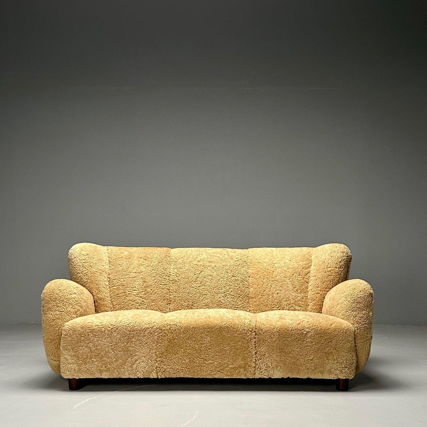 Danish Cabinetmaker, Mid-Century Modern, Shearling Sofa, Sheepskin, Oak ...
