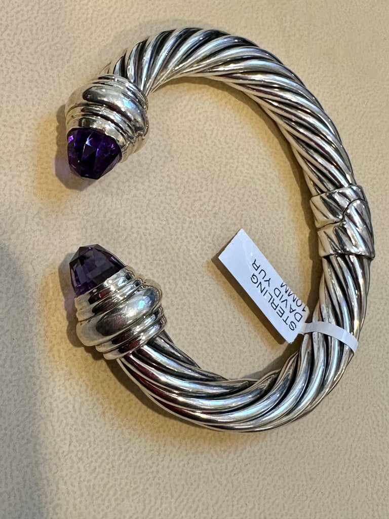 Cable Classics Bracelet in Sterling Silver with Amethyst Hinged Bangle ...