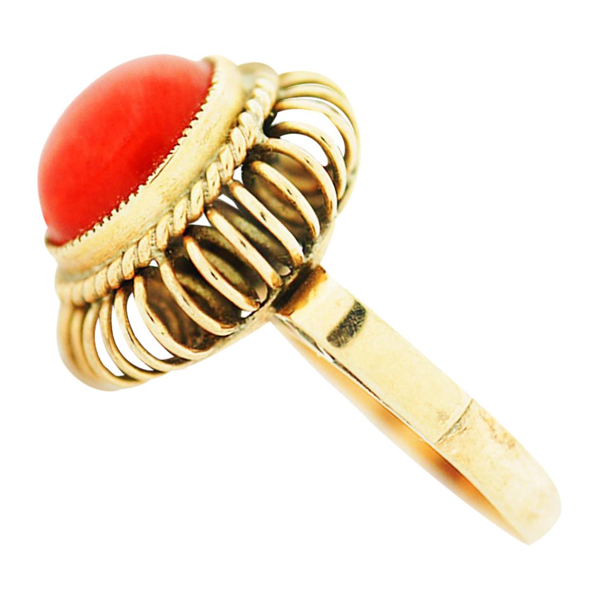 1960s Erwin Pearl Natural Coral Gold Ring at 1stDibs | erwin pearl rings