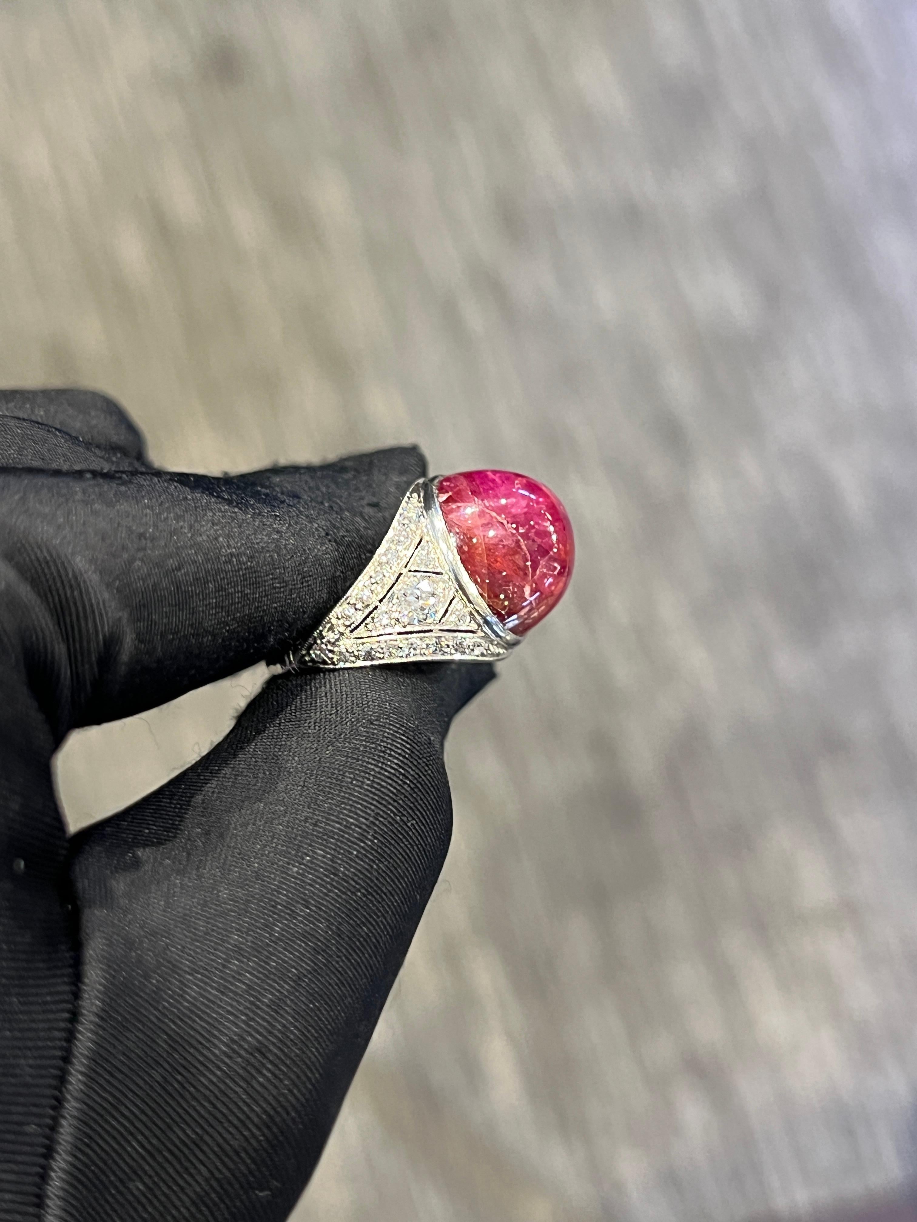 Cabochon Ruby Ring For Sale at 1stDibs