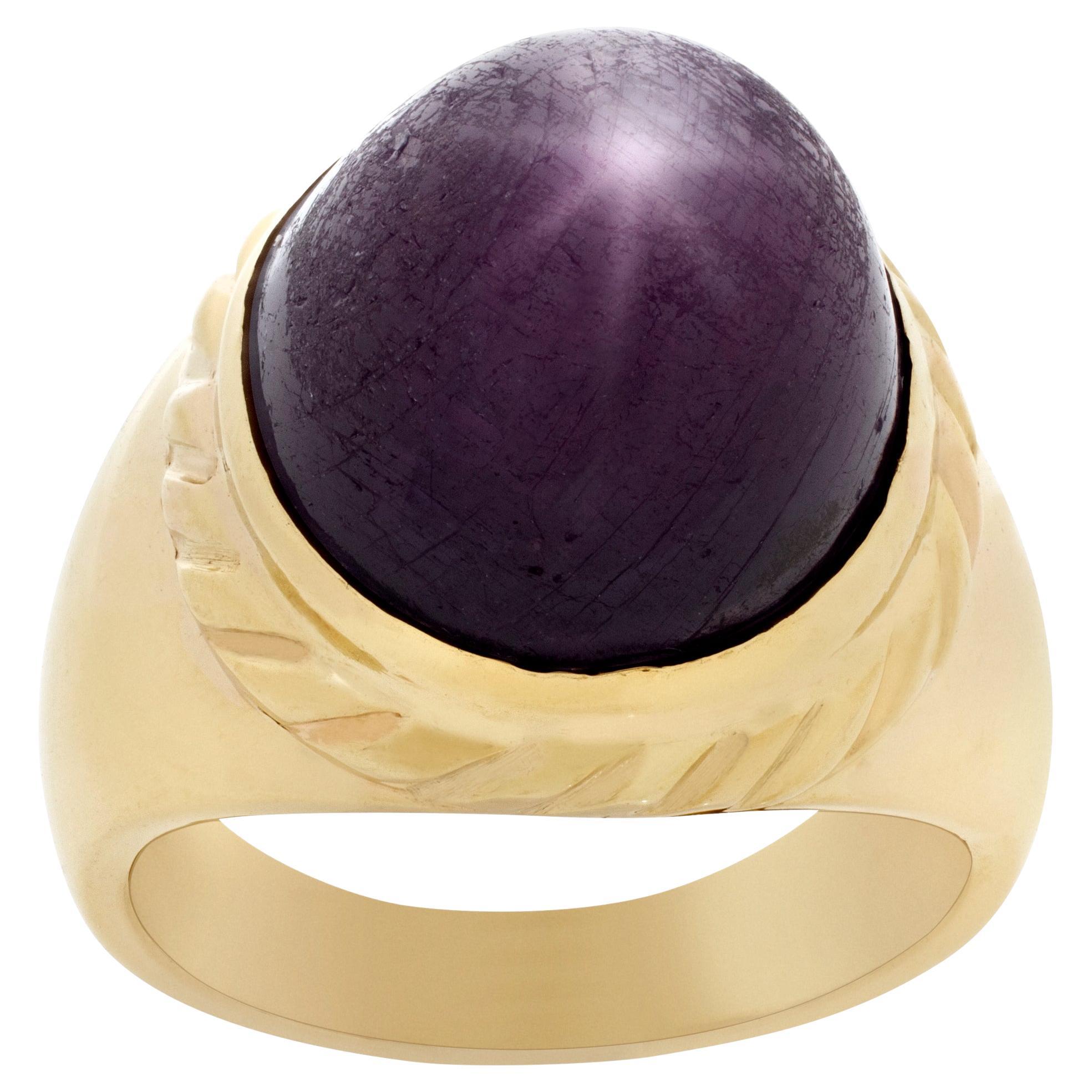 .30 Carat Total Weight Ruby Yellow Gold Engagement Ring at 1stDibs