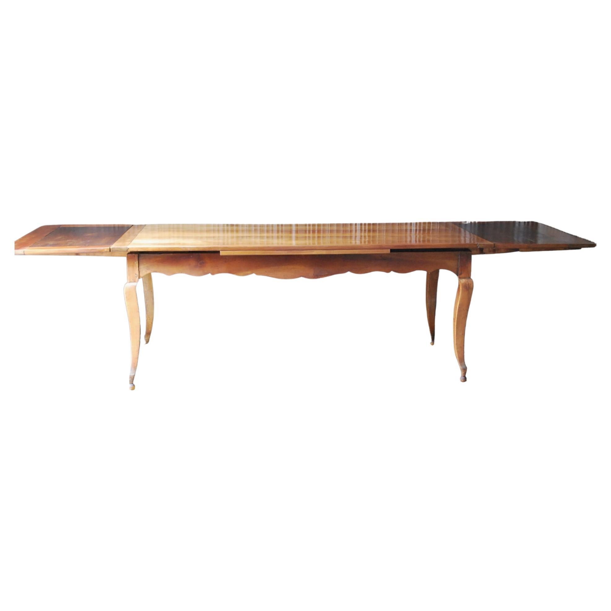 Antique Cabriole Leg Cherry Dining Table with Carved Apron For Sale at ...