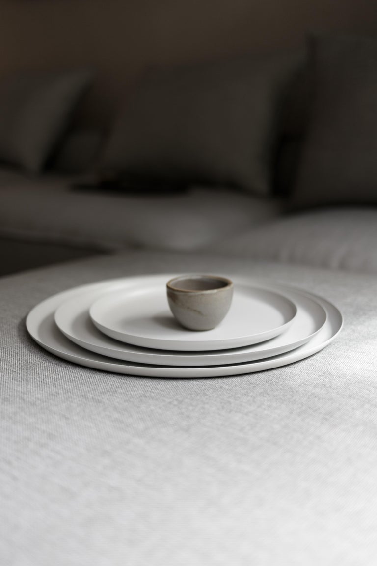 Cacao Light Gray Steel Trays Set For Sale at 1stDibs