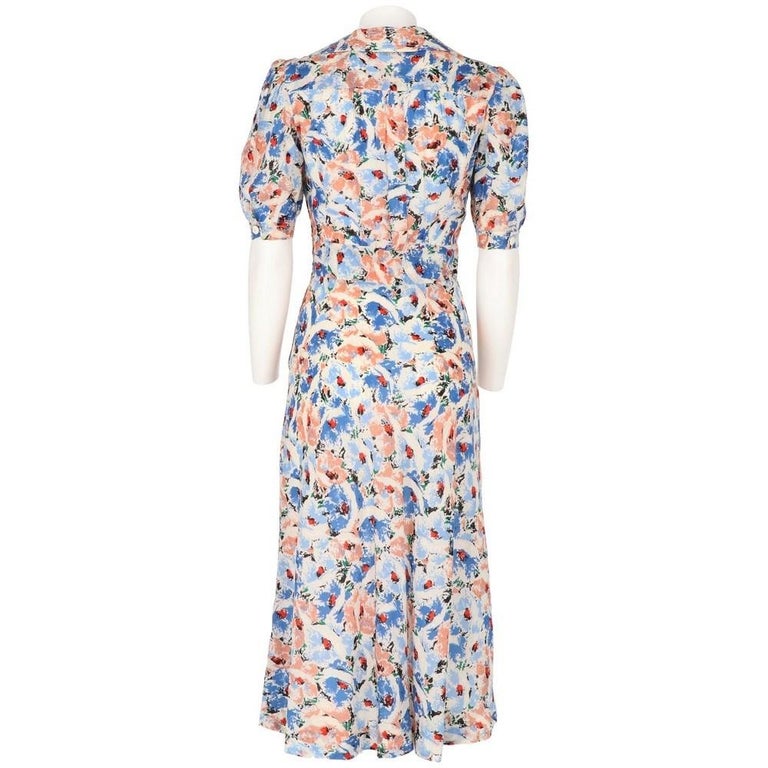 Cacharel Vintage 90s multicolor print short-sleeved midi dress For Sale ...