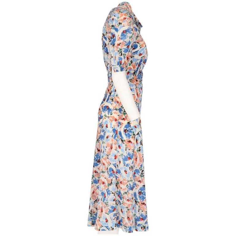 Cacharel Vintage 90s multicolor print short-sleeved midi dress For Sale ...