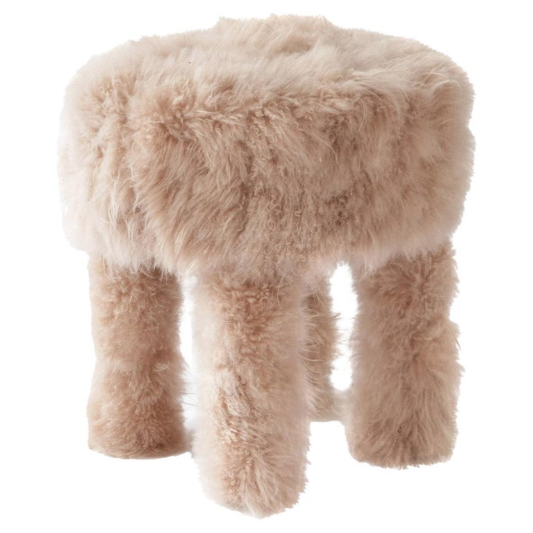 Cachemire Fur Pouf by Lorenza Bozzoli For Sale at 1stDibs