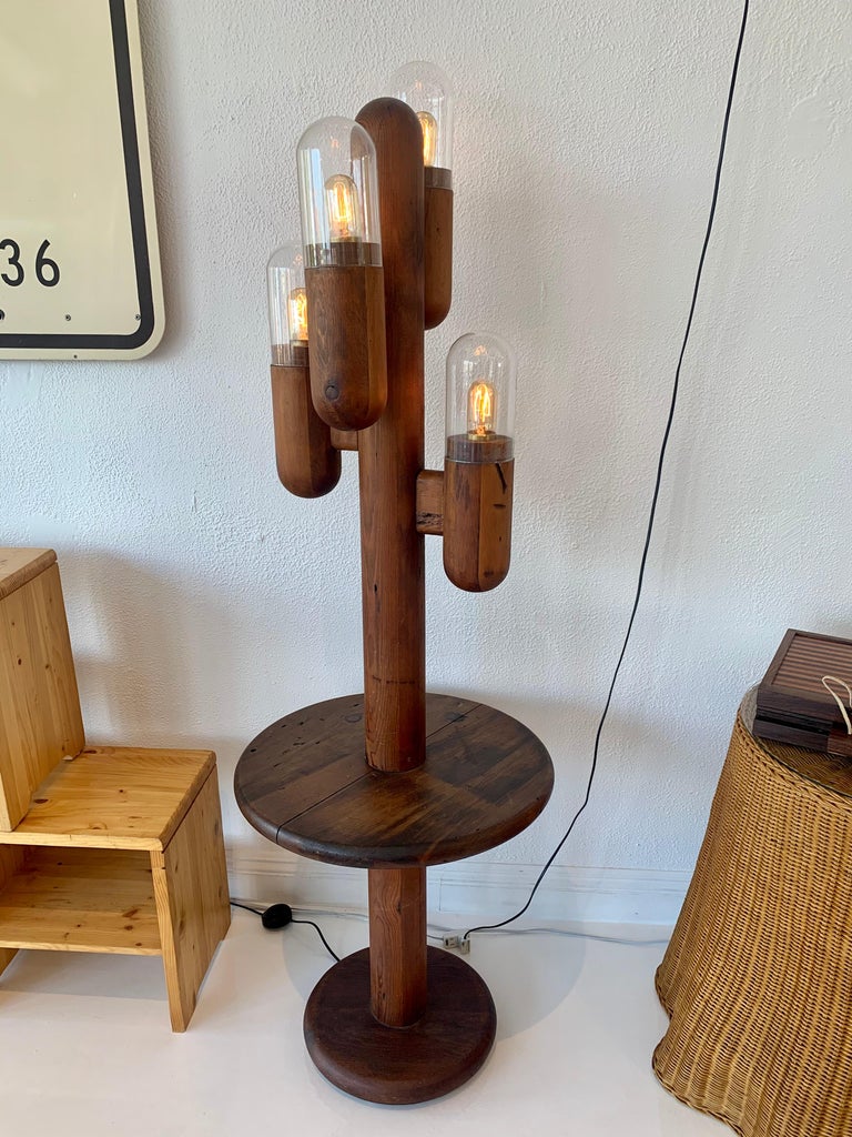 Cactus Floor Lamp with Table at 1stDibs | cactus floor lamp vintage ...